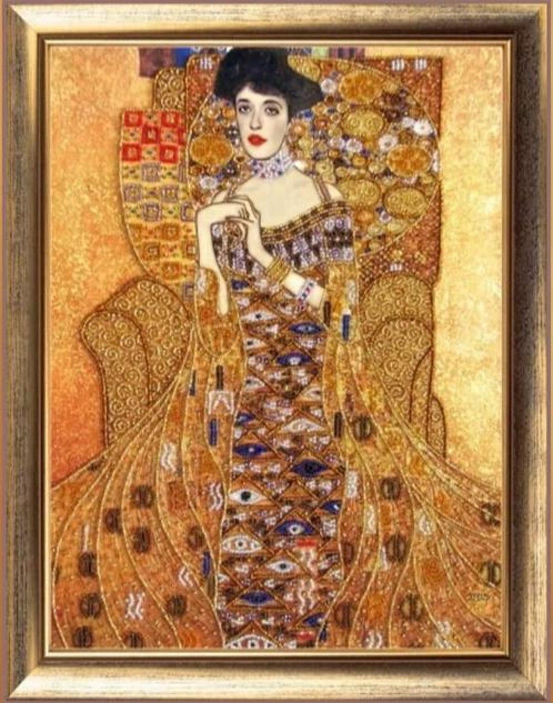 Golden Adele Klimt DIY Bead Embroidery Craft Kit, Beginner Beaded Cross ...