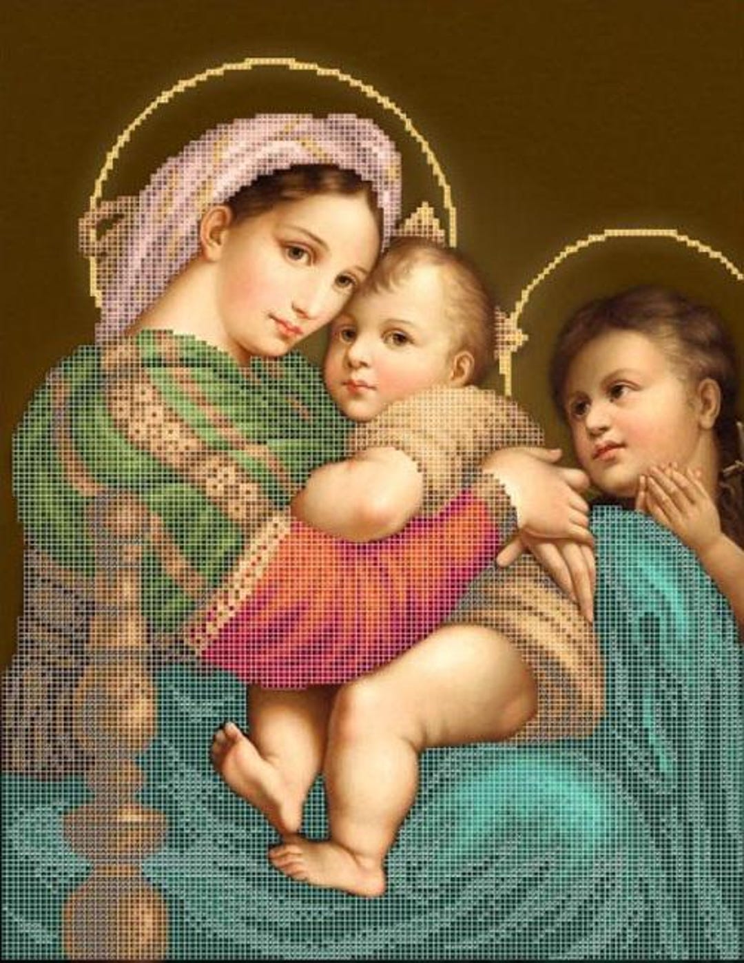 Madonna and Child DIY Bead Embroidery Kit, Large Beadwork Craft Kit for ...