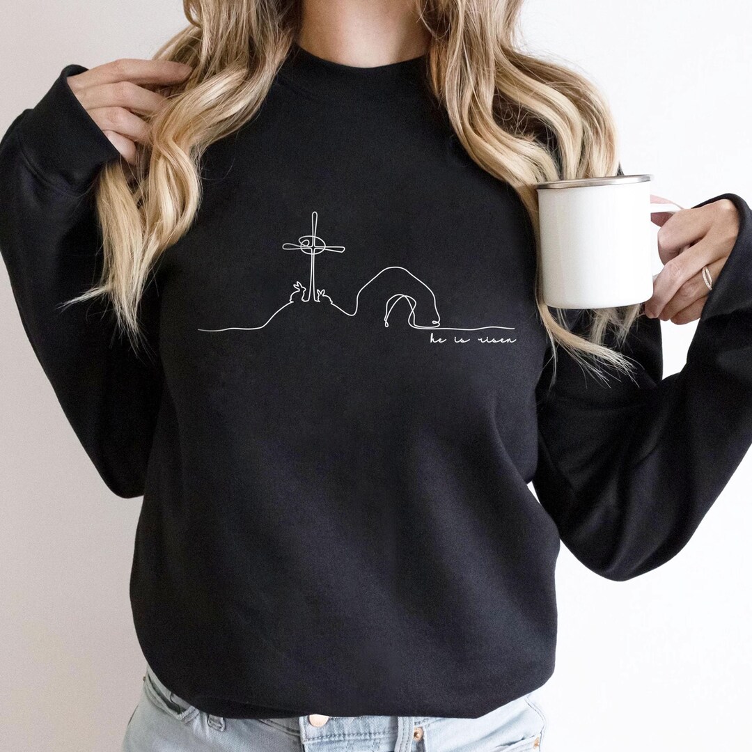 He is Risen Line Art Png, Religious Png, Bible Verse Png, Easter Gift ...