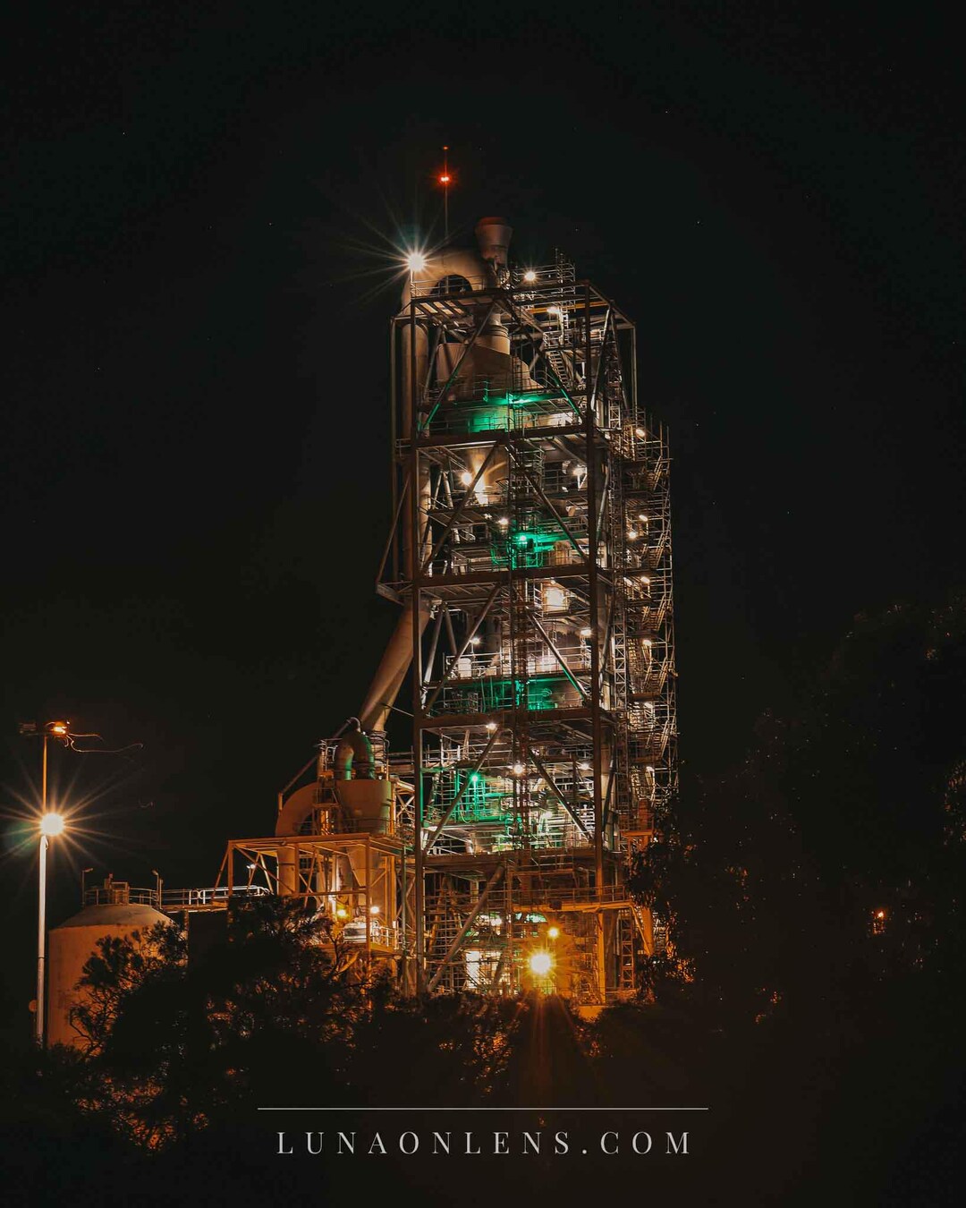 Nighttime Sand Refinery Vertical Photo Prints: Canvus, Metal, Acrylic ...