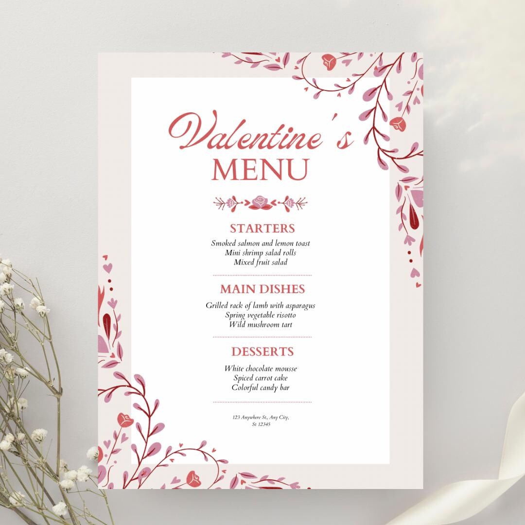 Printable Valentines Day Menu Galentines Day Menu, Valentines Party ...