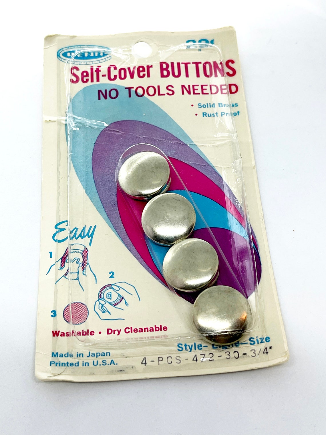 PENNS Button Cover Kit Solid Brass Four Button Cover Kit Size | Etsy