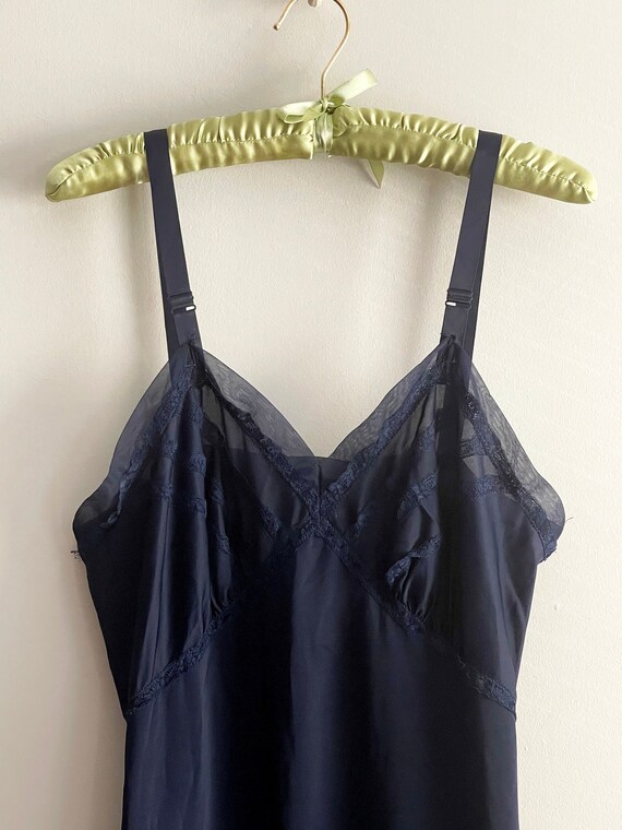 navy slip dress 60s - Gem