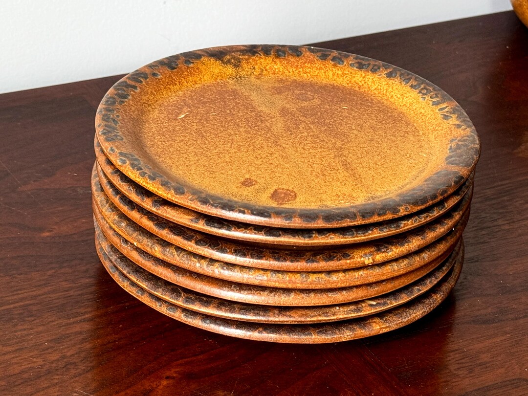 Mccoy "canyon" Salad Plate Coupe Edge Set of 7 Vintage, Nelson Mccoy ...