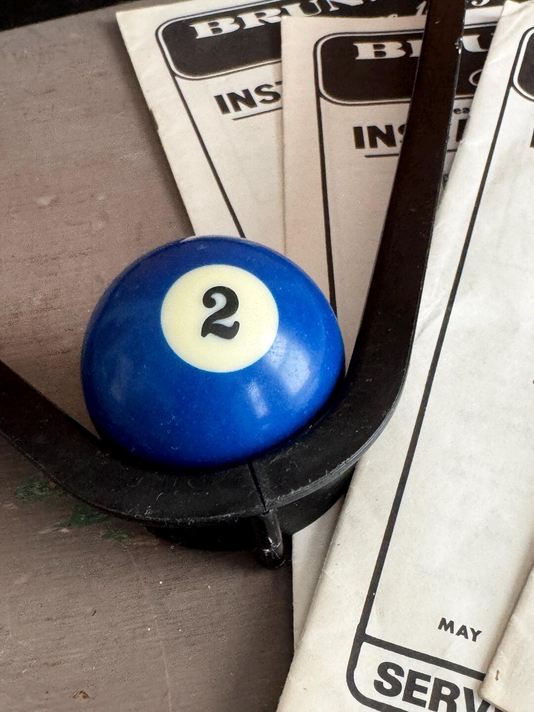 Vintage Blue Solid Number 2 Pool Ball, Billiard Ball, Home Decor ...