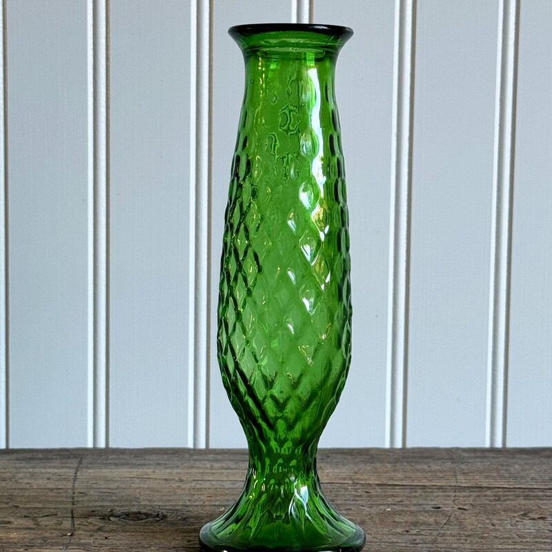 Green Glass Vase - Etsy