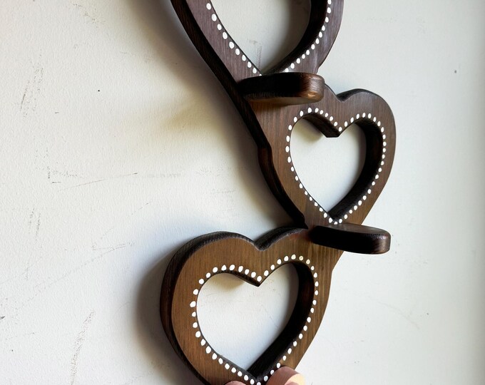 Wooden Shelf Heart Shape, Heart Wood Wall Shelf, Curio Display Shelf ...