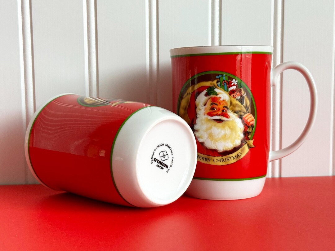 Santa Mug Set, Vintage Santa Mug, Otagiri Made in Japan by Gibson Santa ...