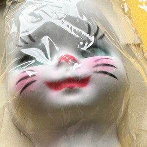 Vintage Plastic Bunny Face Hard Plastic NOS Hong Kong 2 Pc, LAST ONE ...