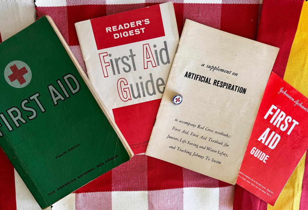 Vintage First Aid Books and First Aid Instructor Pin LOT Instant ...