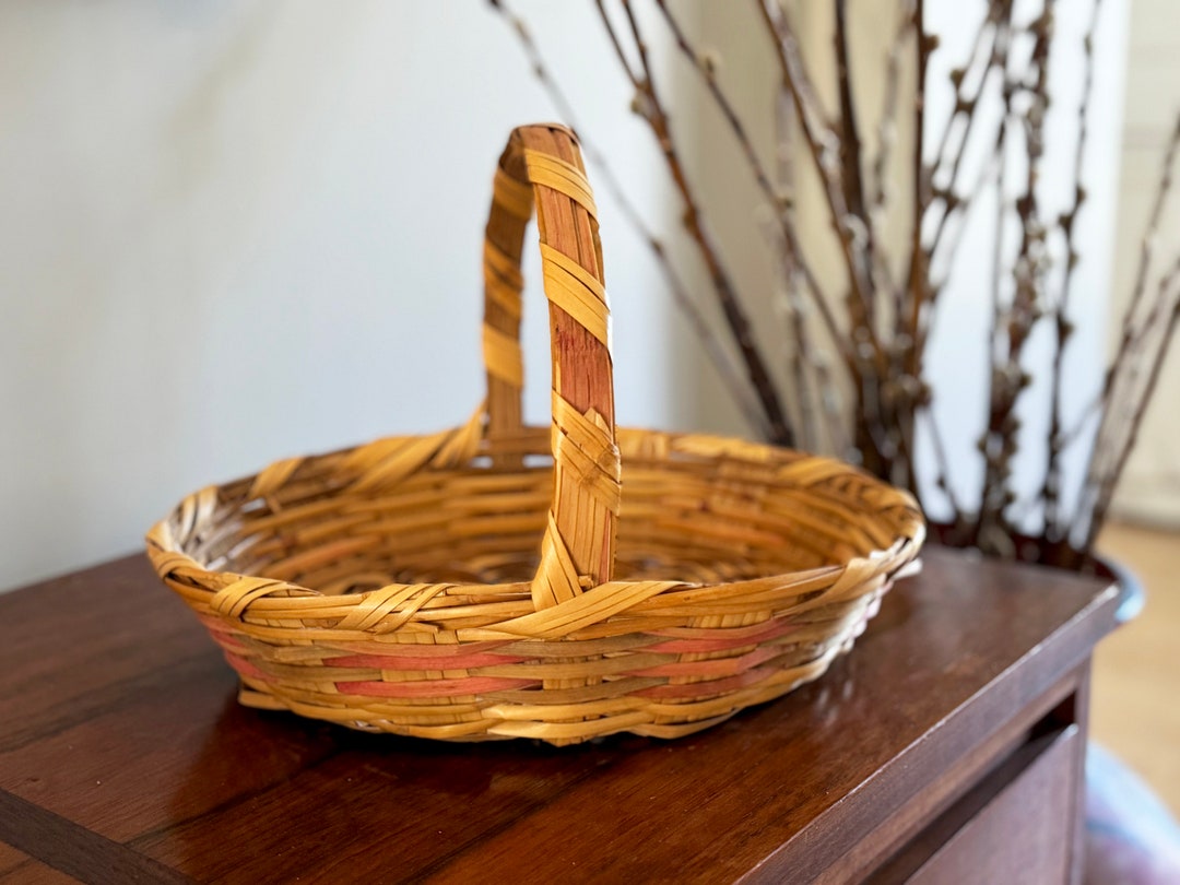 Vintage Easter Basket, Vintage Easter Decor, Oval Easter Basket ...