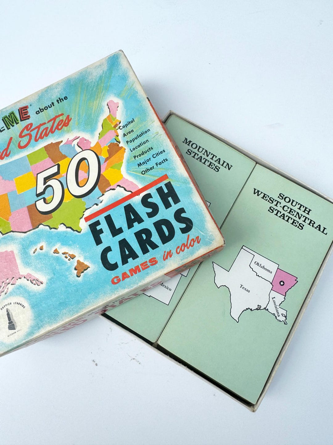 Vintage United States Flash Cards, Teach Me About the United States US ...