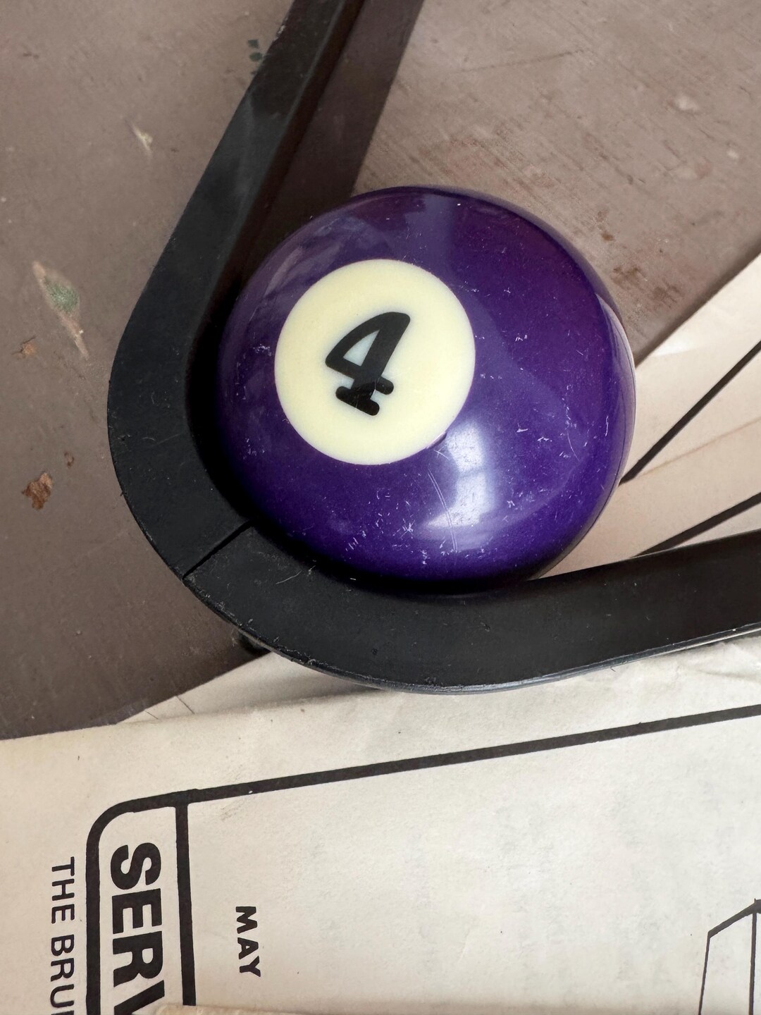 Vintage Purple Solid Number 4 Pool Ball, Billiard Ball, Home Decor ...