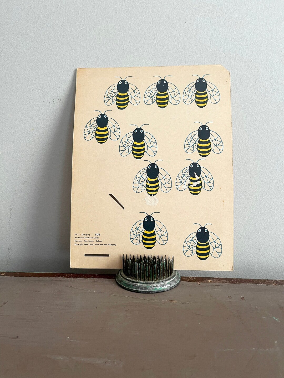 1949 Bumblebee School Flash Card, Kites Flash Card, Mid Century Design ...