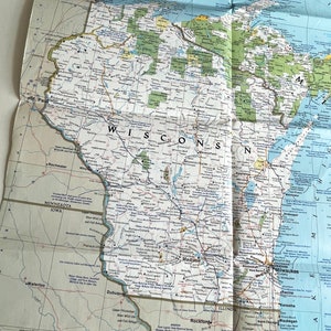 National Geographic Map of Wisconsin Michigan and the Great - Etsy
