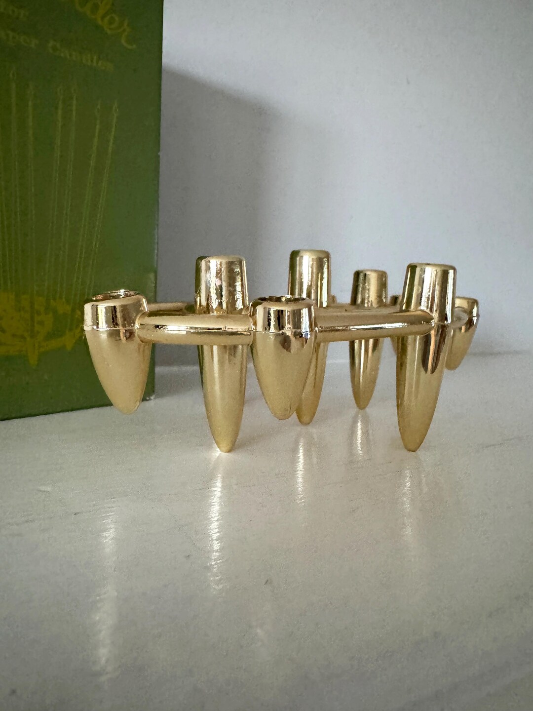 Cape Cod Colonial Candle Company MCM Gold Tone Oval Candle Holder for ...