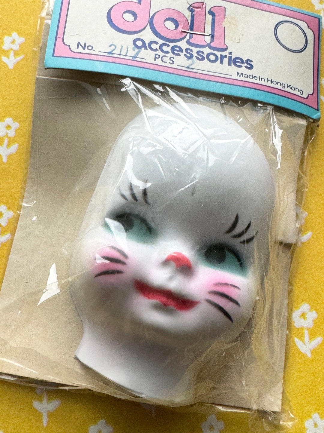 Vintage Plastic Bunny Face Hard Plastic NOS Hong Kong 2 Pc, LAST ONE ...