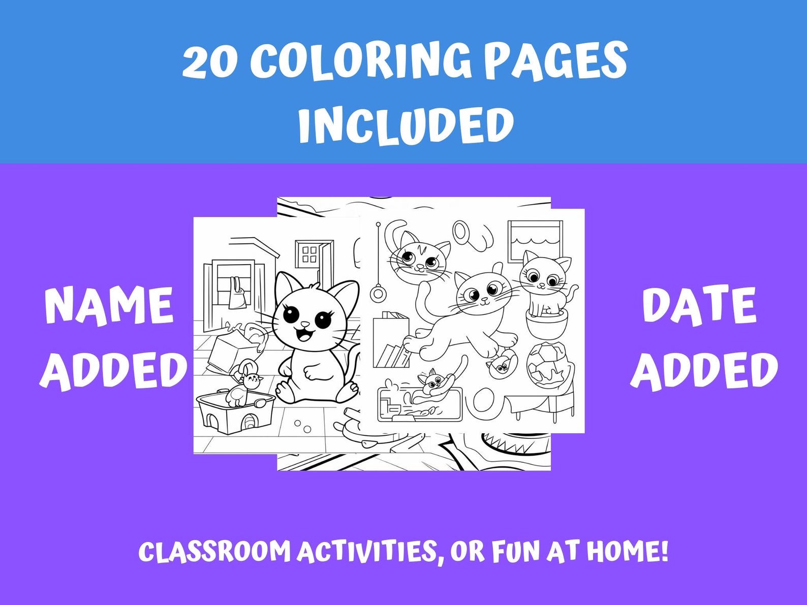 Funny Coloring Educational Printable for Kids With 20 Cute Animals ...