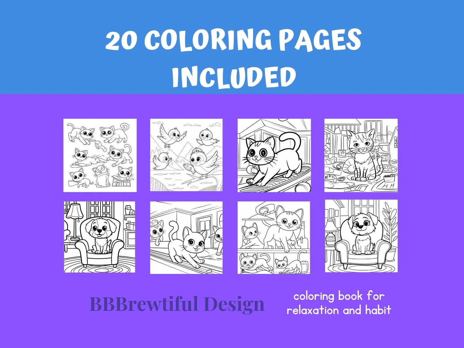 Funny Coloring Educational Printable for Kids With 20 Cute Animals ...