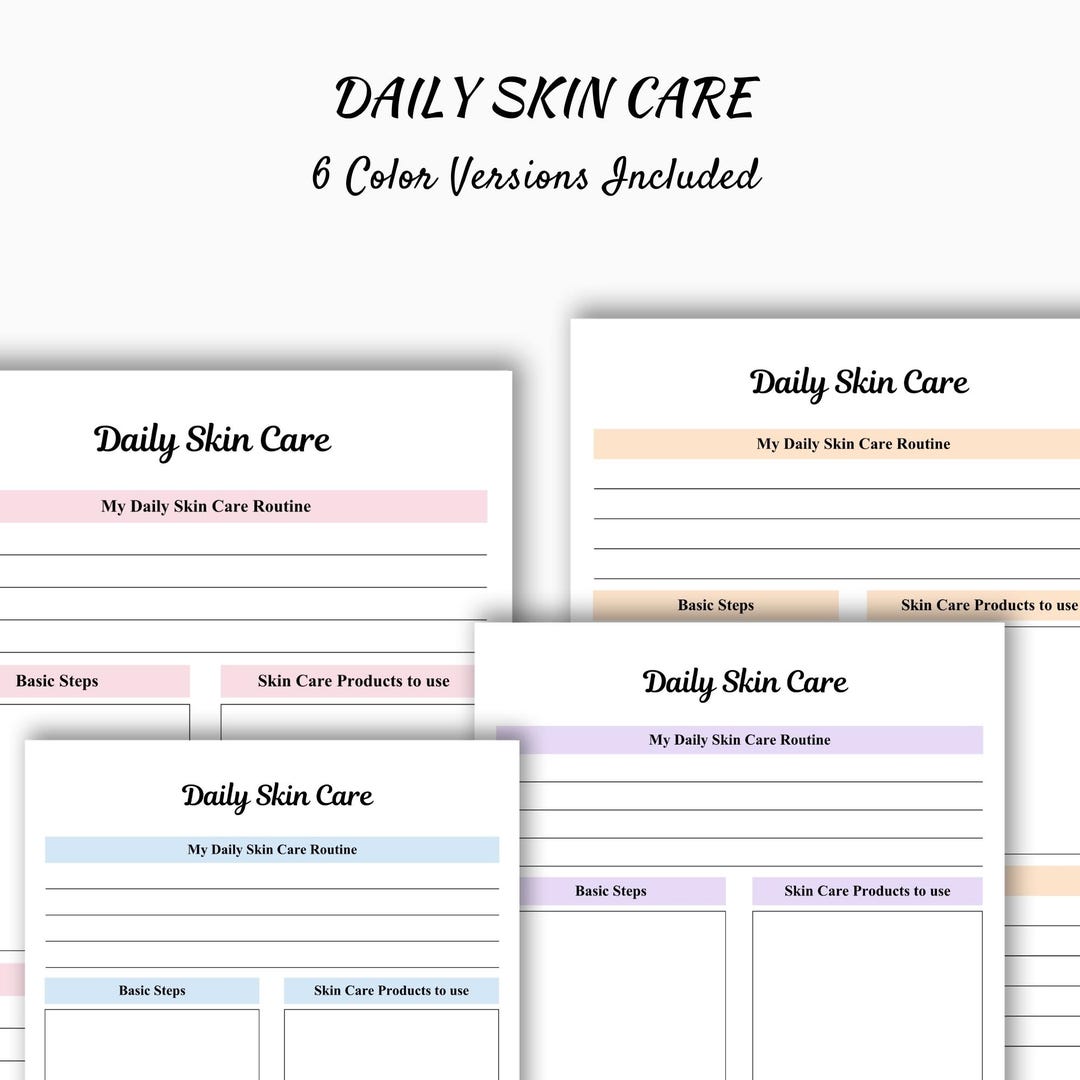 Daily Skin Care Routine Printable | Skincare Planner | Beauty Routine ...