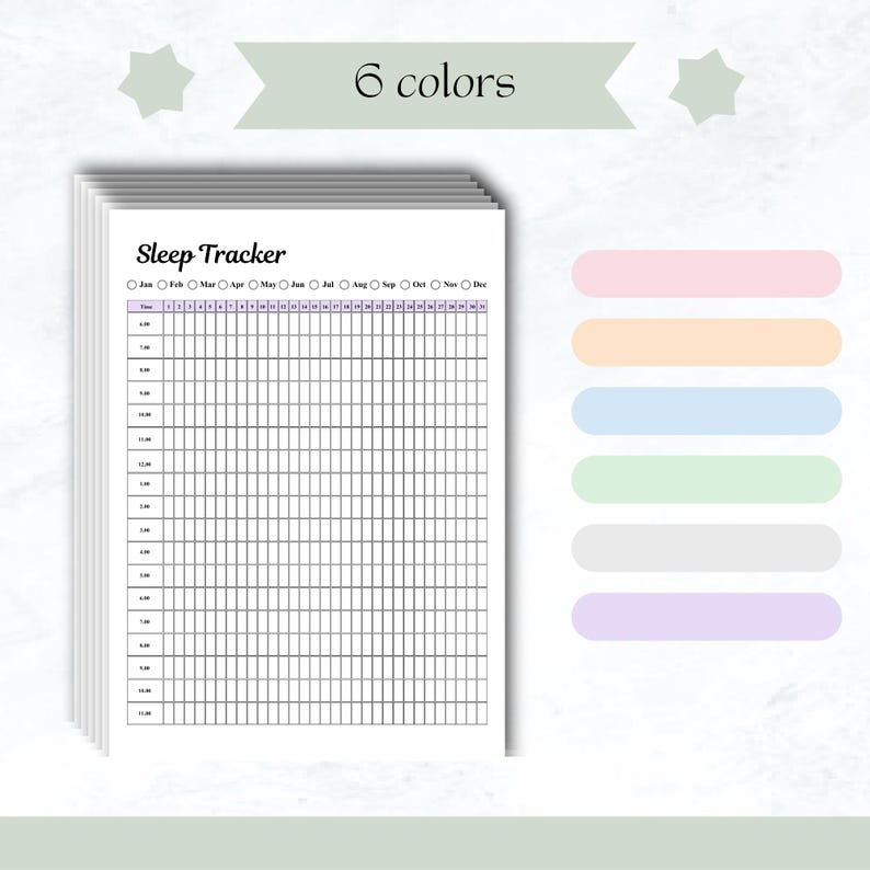 Sleep Tracker Printable V1 | Monthly Sleep Log | Bedtime & Wake Time ...