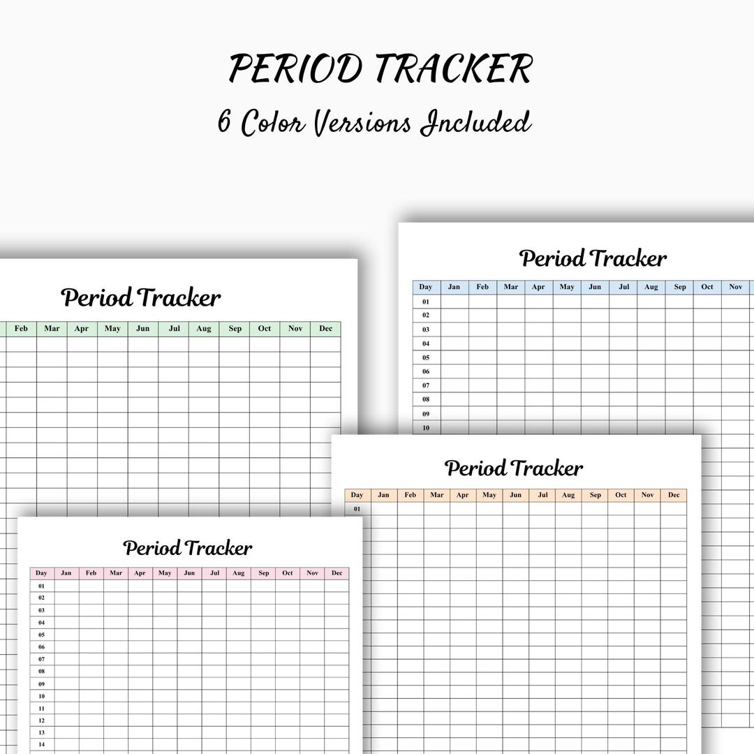 Period Tracker Printable | Menstrual Cycle Log | Health Planner ...