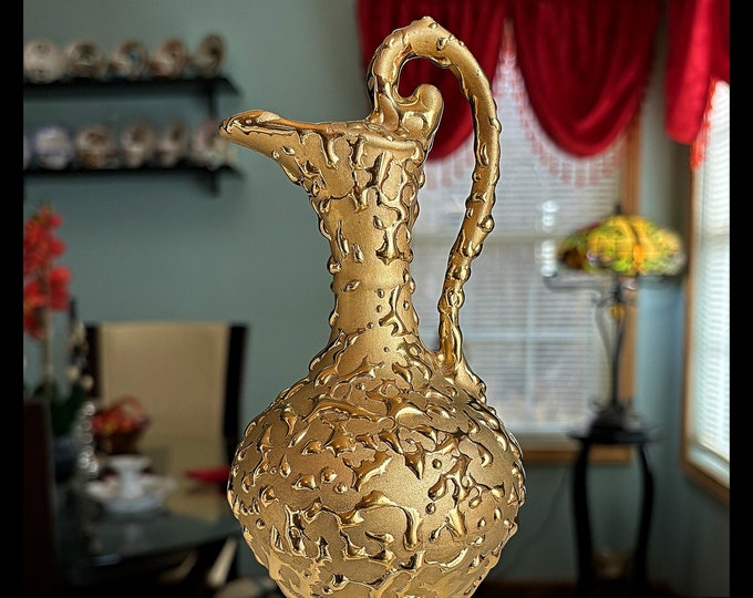 Weeping 22K Gold Pitcher, Vase, Made in U.S.A., Vintage - Etsy