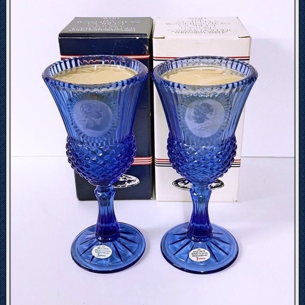 George Washington Goblet Cobalt - Etsy