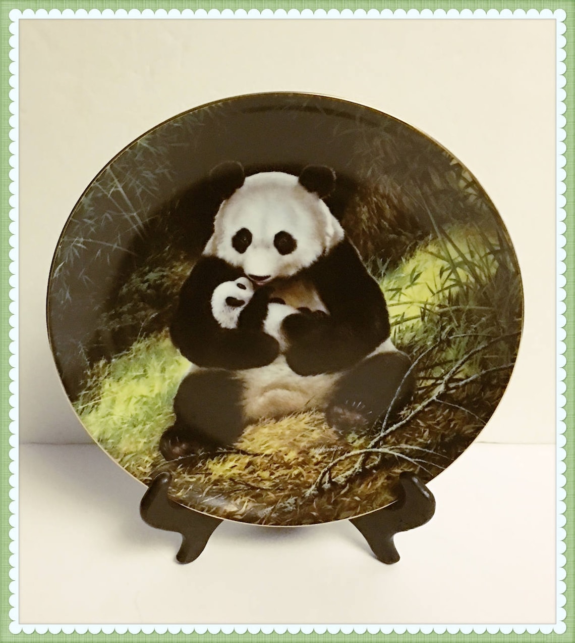 The Panda Plate COA Artist Will Nelson W.S. George - Etsy