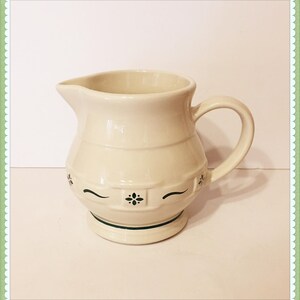 Longaberger Pottery Pitcher, Cream, Microwave, Freezer, Dishwasher ...