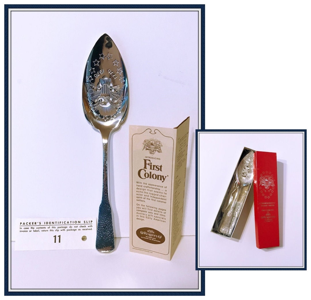 Vintage Silverplate Dessert Server: 1776-1976 First Colony ...
