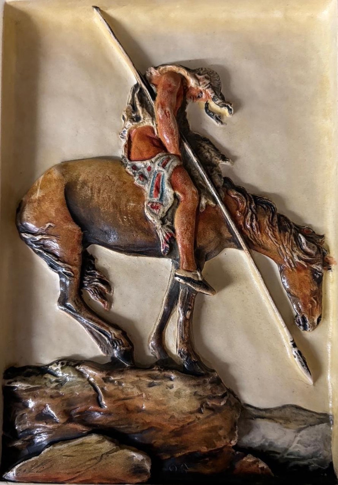 The End of the Trail Plaque, Ivorex, A. Osborne, 1927, Made in England ...