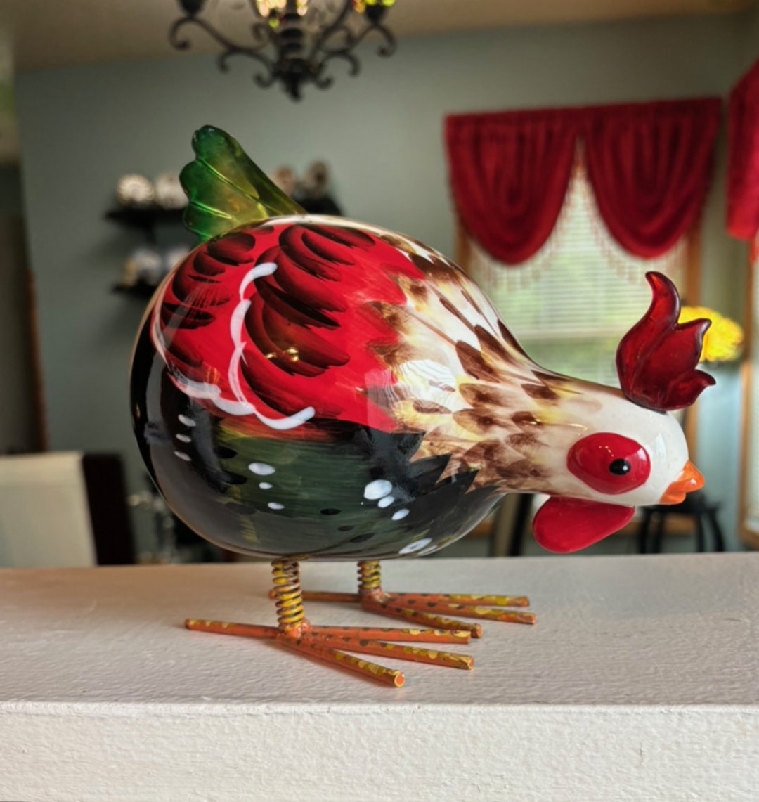 Rocking Rooster, Ceramic, Hand Painted, Spring Motion Legs, Vintage - Etsy