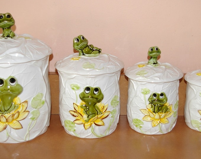 Frog Canister Set and Lily Pads by Sears Roebuck and Co. 1976 Japan on ...