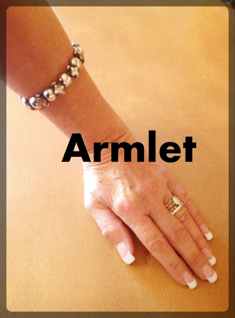 Antique Indian Silver Bracelet, Armlet, 48 Grams, Movable Bead Armlet ...