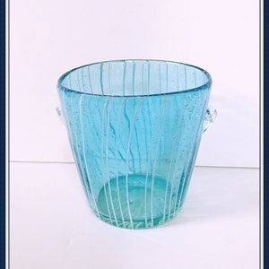 Caribbean Blue Ice Bucket Venini for Disaronna Hand Blown - Etsy
