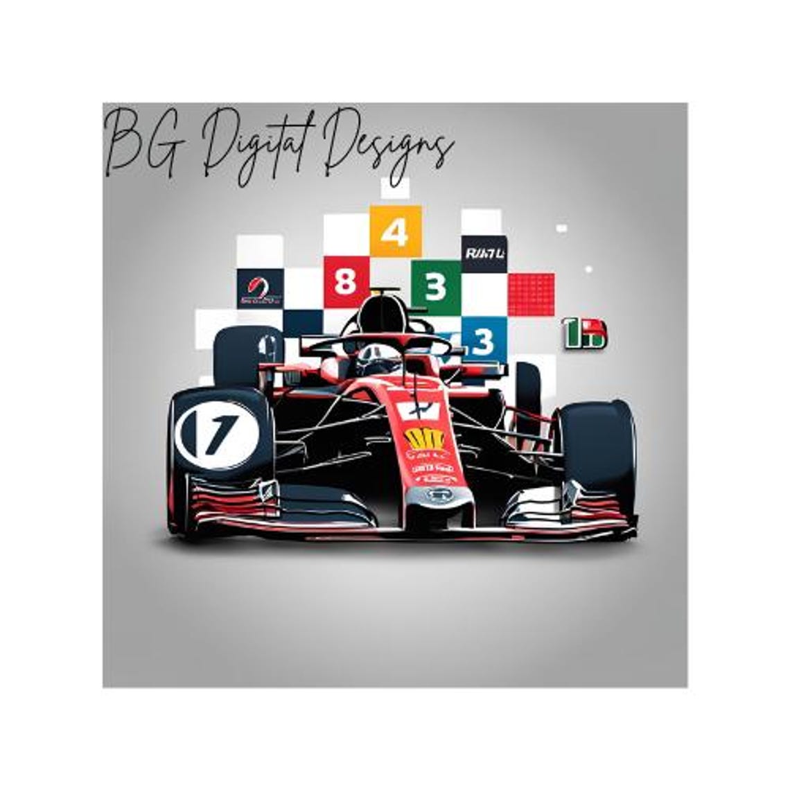Lewis Hamilton Cartoon Ferrari F1 Japanese Grand Prix Poster / Print on ...