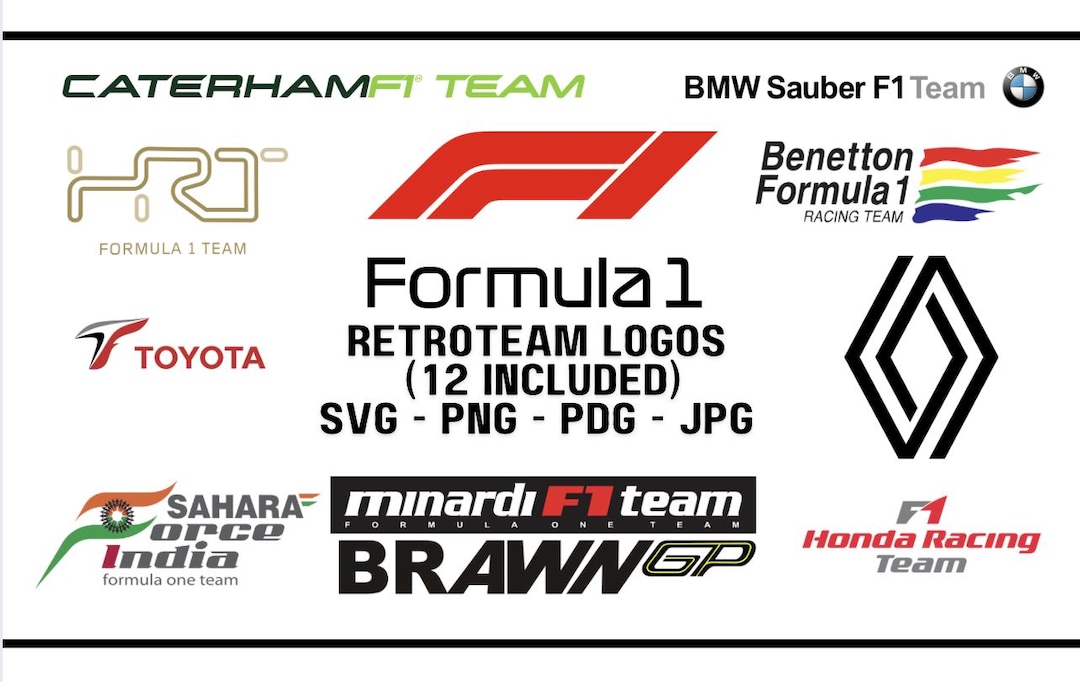 Retro Formula 1 Team Logos – Digital Files (png, Svg, Jpg, Pdf) - Etsy