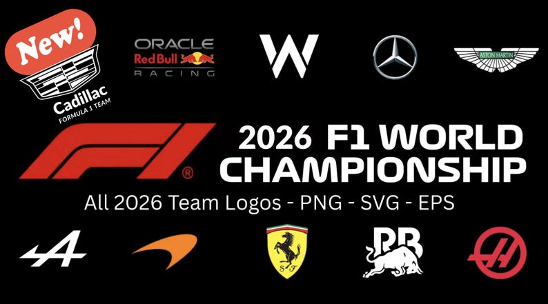 Formula 1 Team Logos 2026 – F1 Vector Graphics (PNG, SVG, EPS) - Etsy