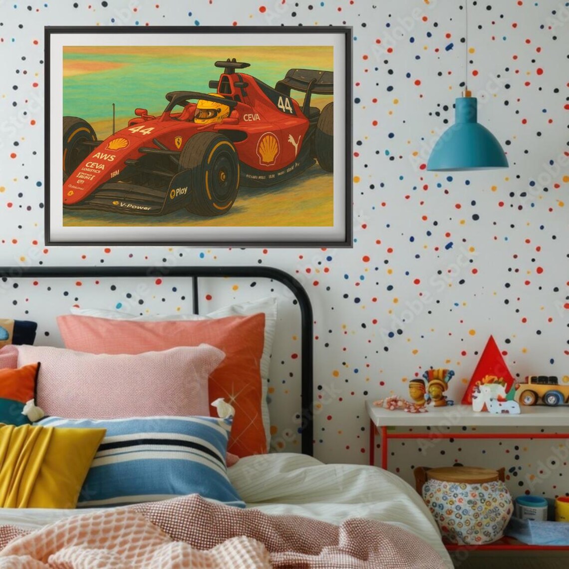 Lewis Hamilton Cartoon Ferrari F1 Japanese Grand Prix Poster / Print on ...