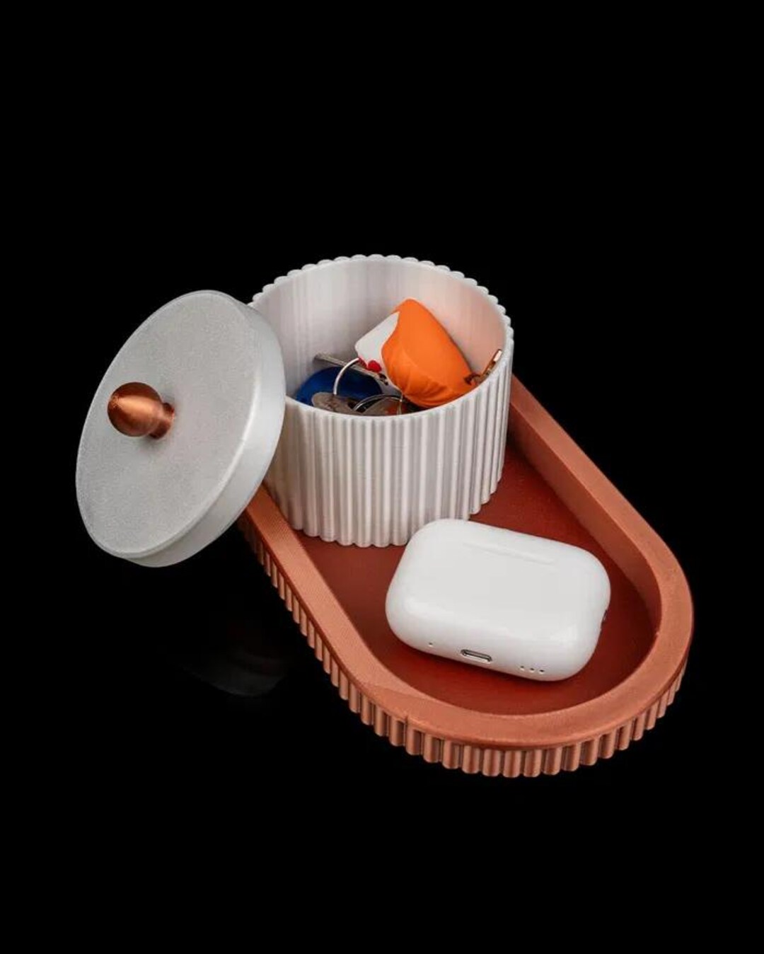 Custom 3D Printed Decorative Tray With Jar and Lid - Etsy
