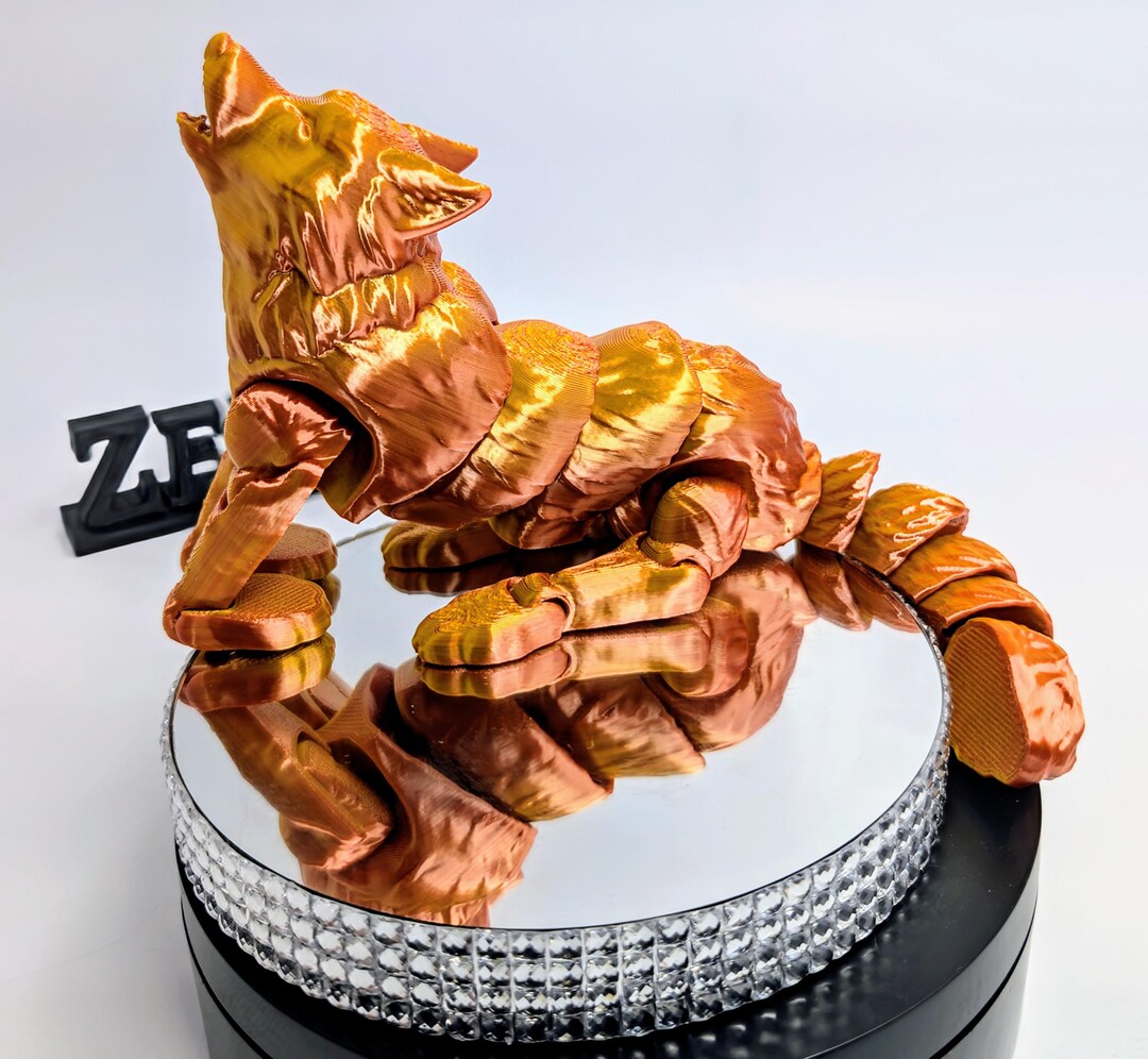 Articulated Howling Wolf - 3D Printed Flexible Wolf Figure - Etsy