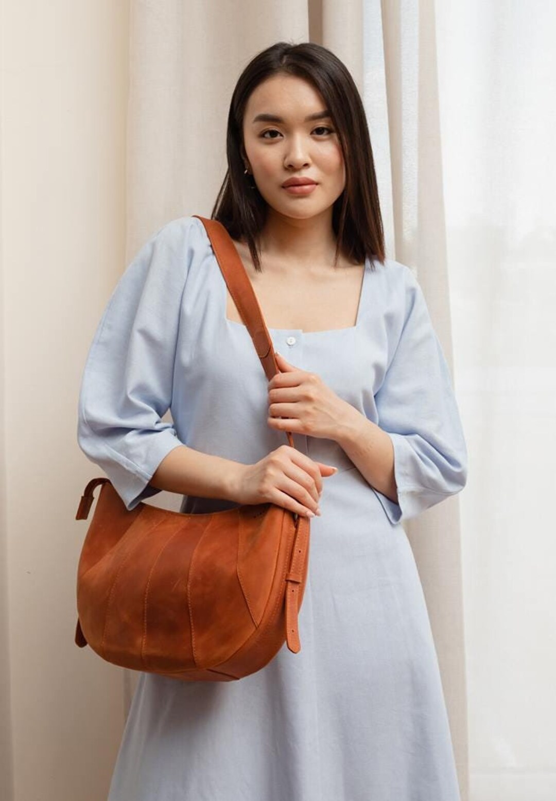 Handmade Crazy Horse Leather Hobo Bag: Vintage-inspired Crossbody - Etsy