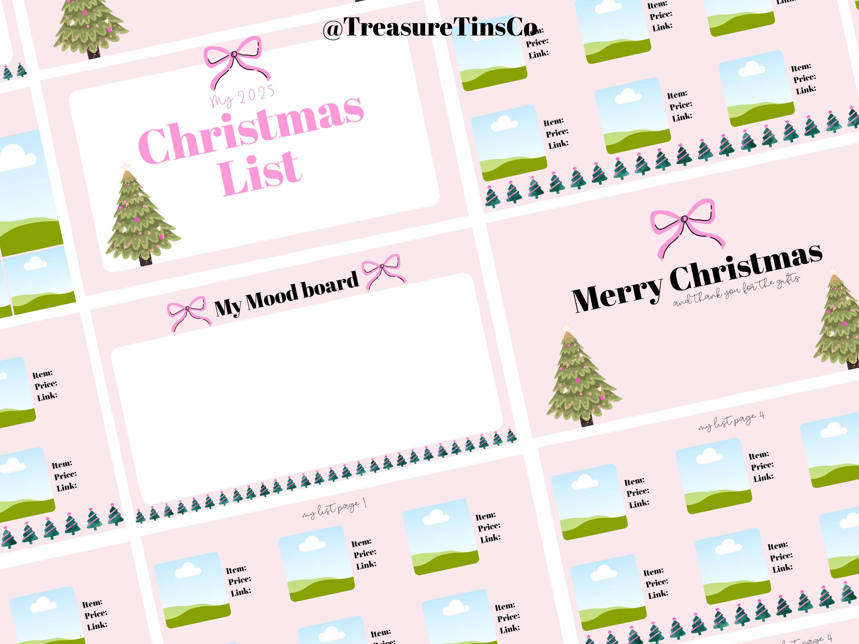 Coquette Christmas List Presentation Template: Girly Holiday Planner ...
