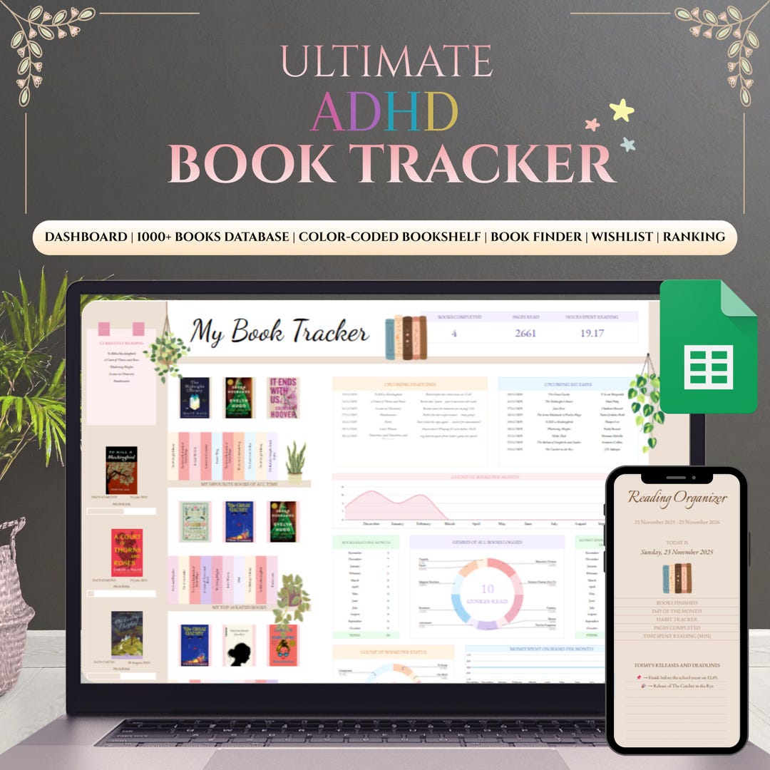 Ultimate Colorful Reading Tracker: Digital Library and Reusable Book ...