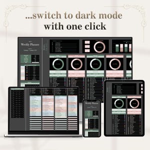 Dark Mode Weekly Planner and Time Blocking Schedule - Monthly Calendar ...