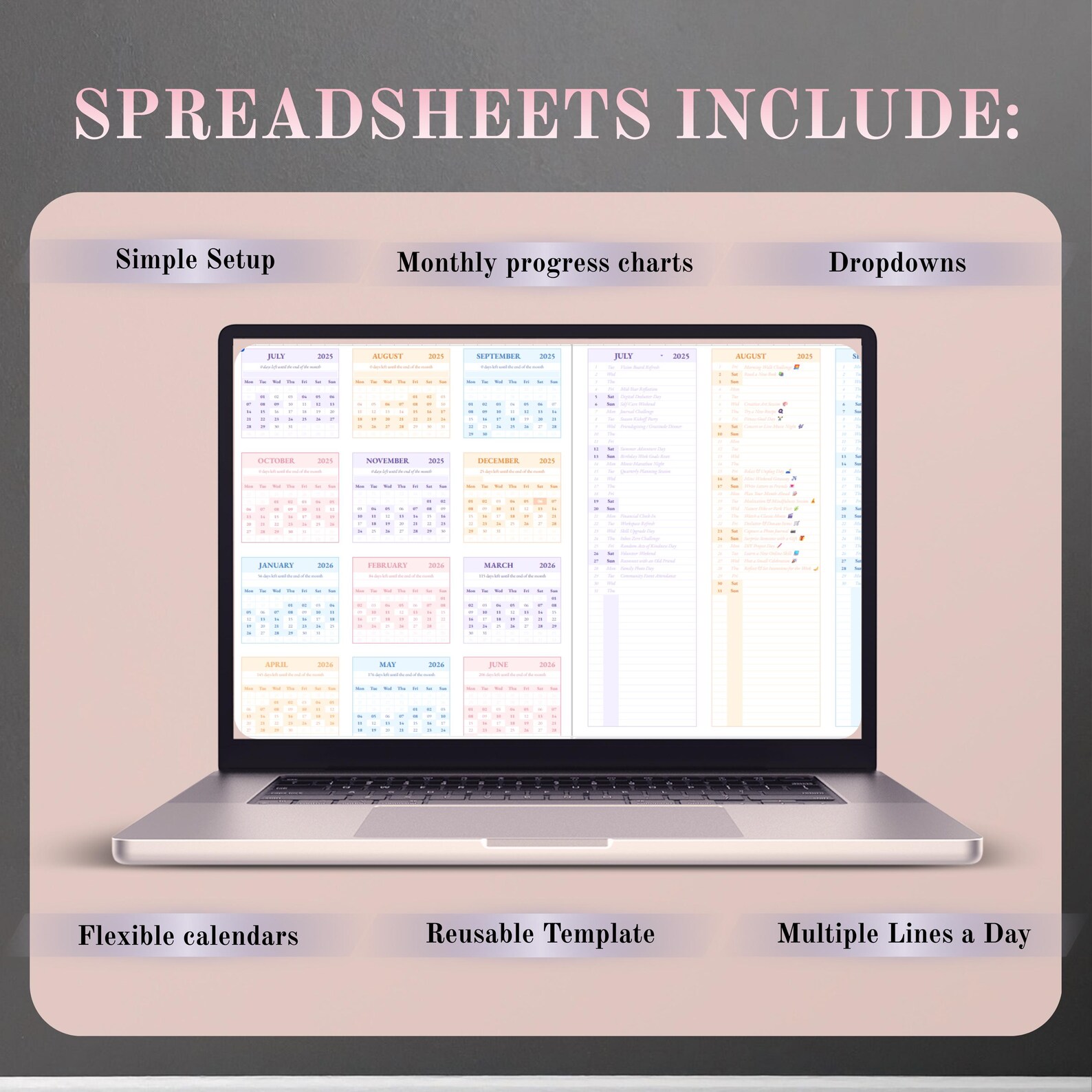 Year at a Glance Planner: Monthly Event Tracker and Weekly Planner - Etsy