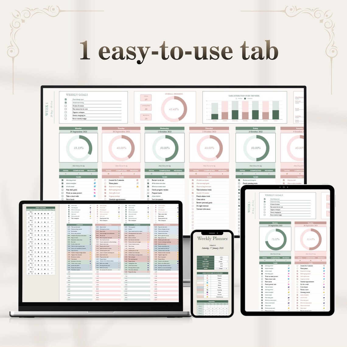 Dark Mode Weekly Planner and Time Blocking Schedule - Monthly Calendar ...