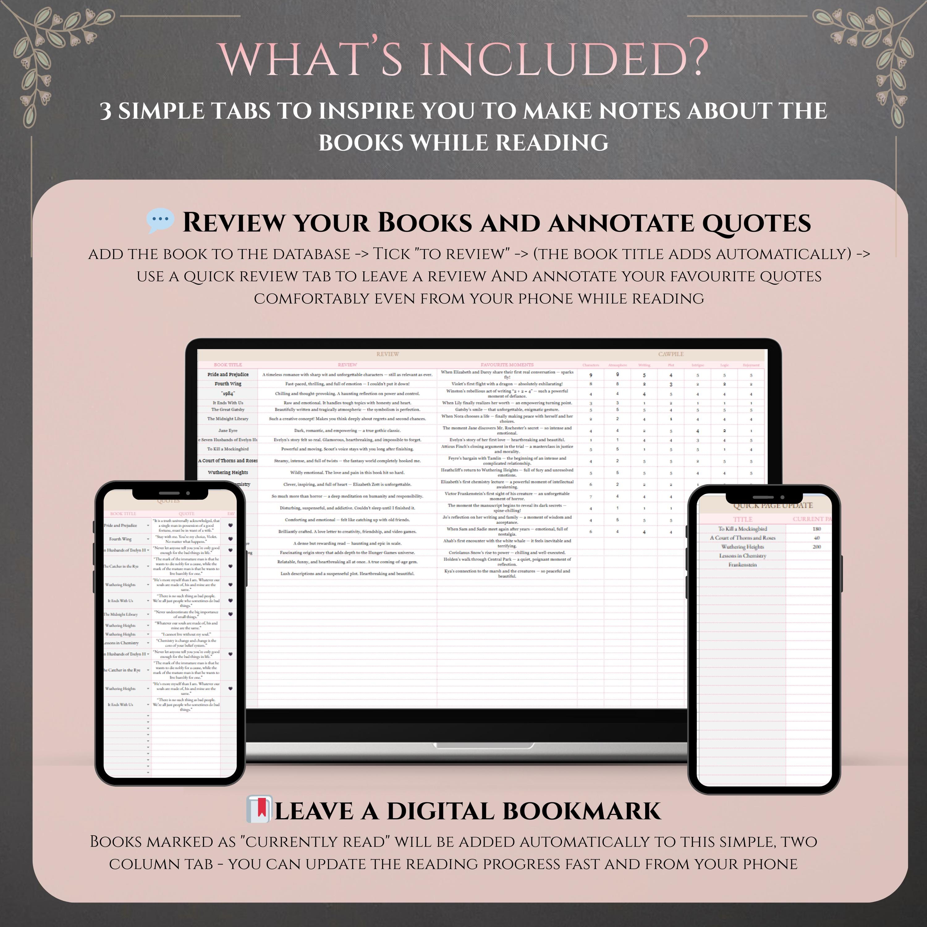 Ultimate Colorful Reading Tracker: Digital Library and Reusable Book ...