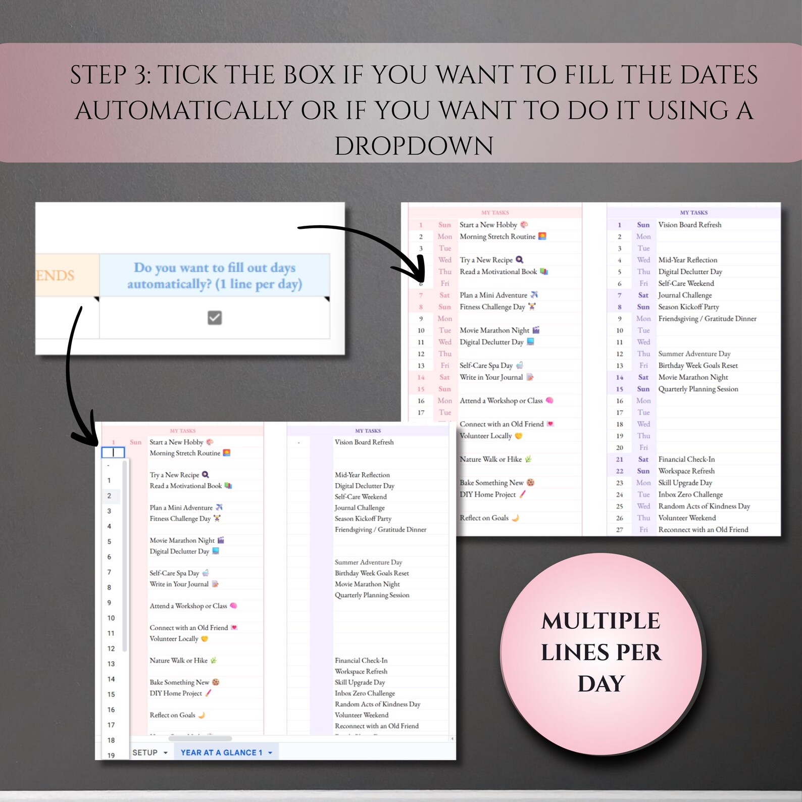 Year at a Glance Planner: Monthly Event Tracker and Weekly Planner - Etsy
